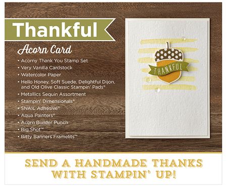 Thankful Acorn Card - Crafty Stampin'