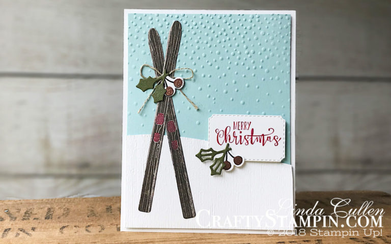 Alpine Adventure Snowy Skis - Linda Cullen - Crafty Stampin - Stampin Up