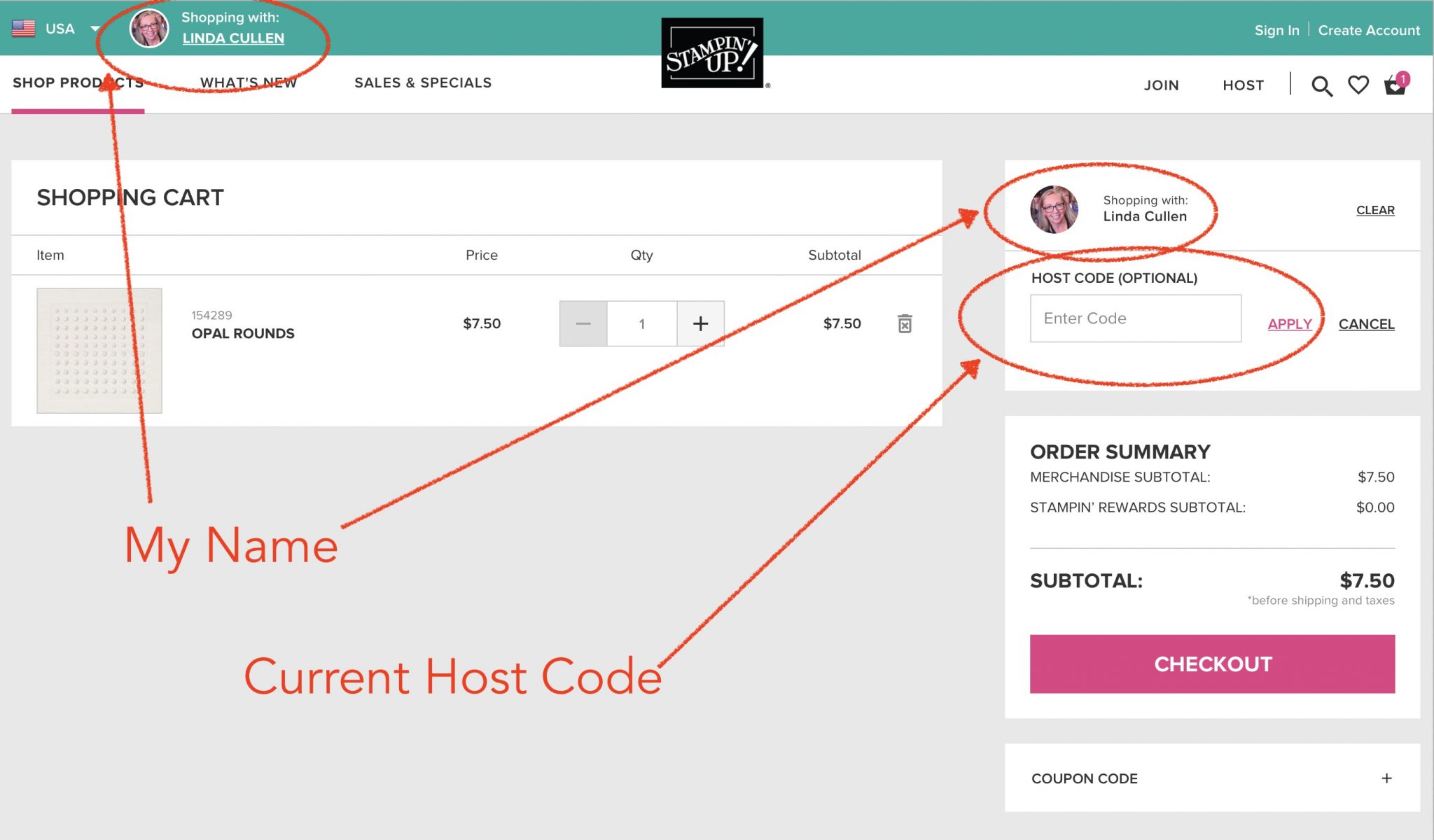 Current Hostess Code - Crafty Stampin'
