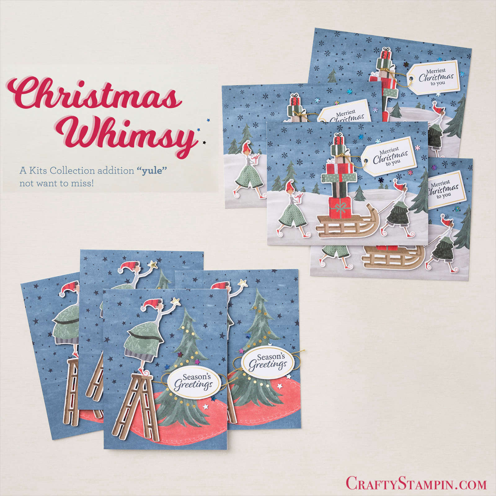 Christmas Whimsy Card Kit - Crafty Stampin' - Linda Cullen - Stampin' Up!