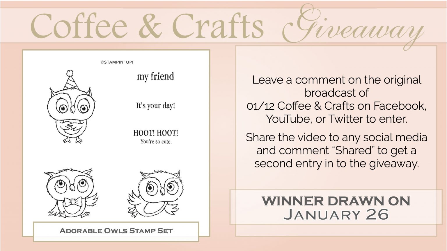 Adorable Owls - Coffee & Crafts - Linda Cullen - Stampin' Up!